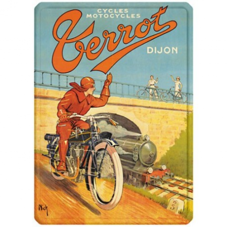 Plaque métal publicitaire Cycles Terrot Dijon 15x21cm