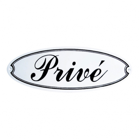 Plaque émaillée vintage pour porte : Privée
